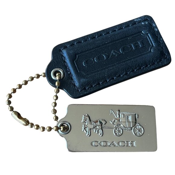 Coach | Bags | Coach Branded Black Purse Charm Silver Metal Leather ...
